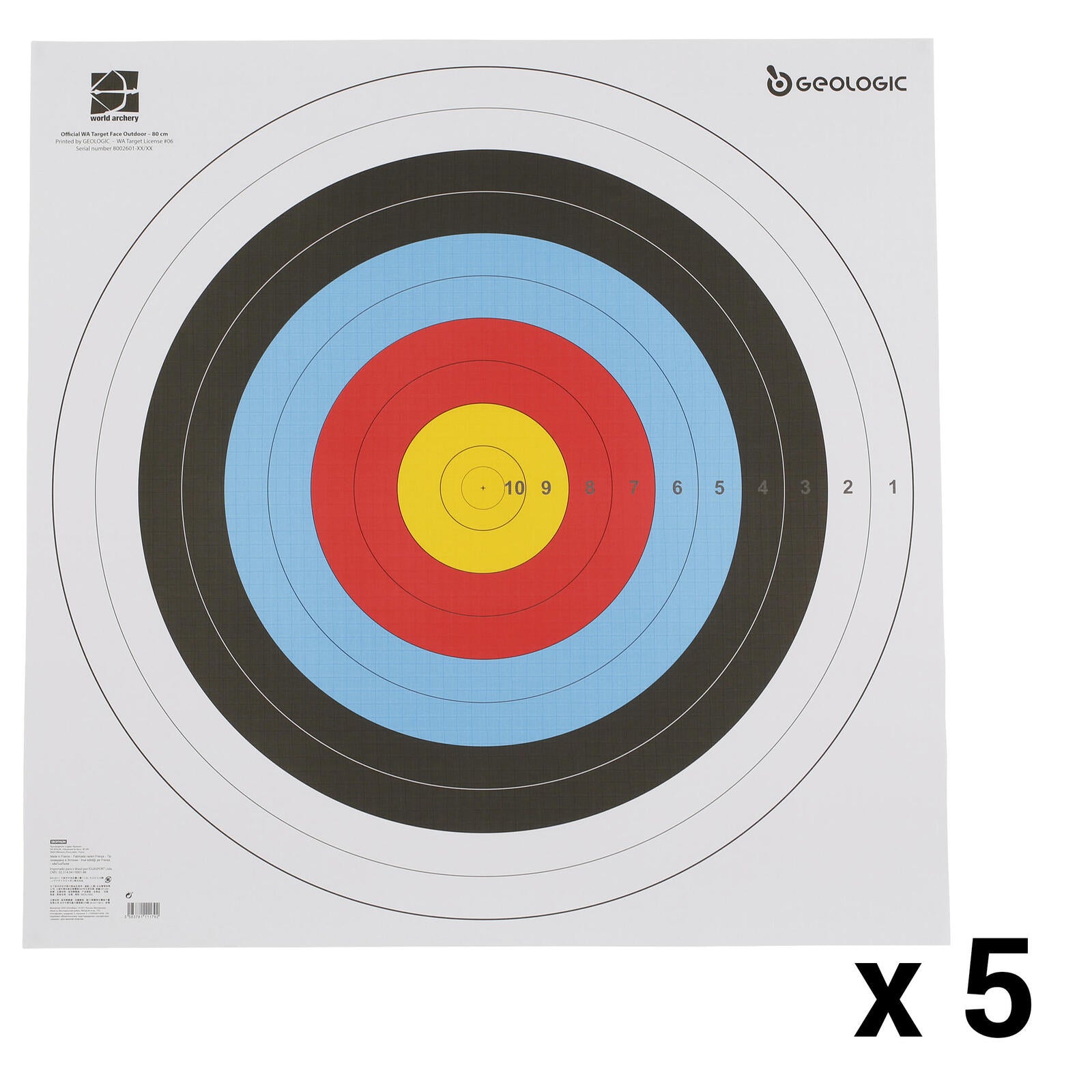TARGET FACE 80x80 cm X5– DecathlonProSA